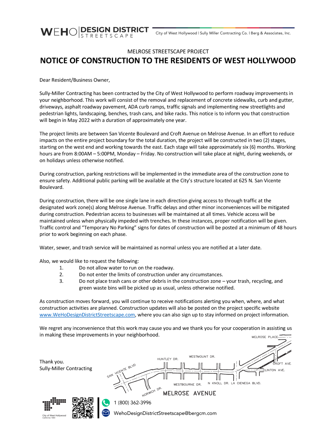 Notice of Construction to the Residents of West Hollywood – April 2022 ...