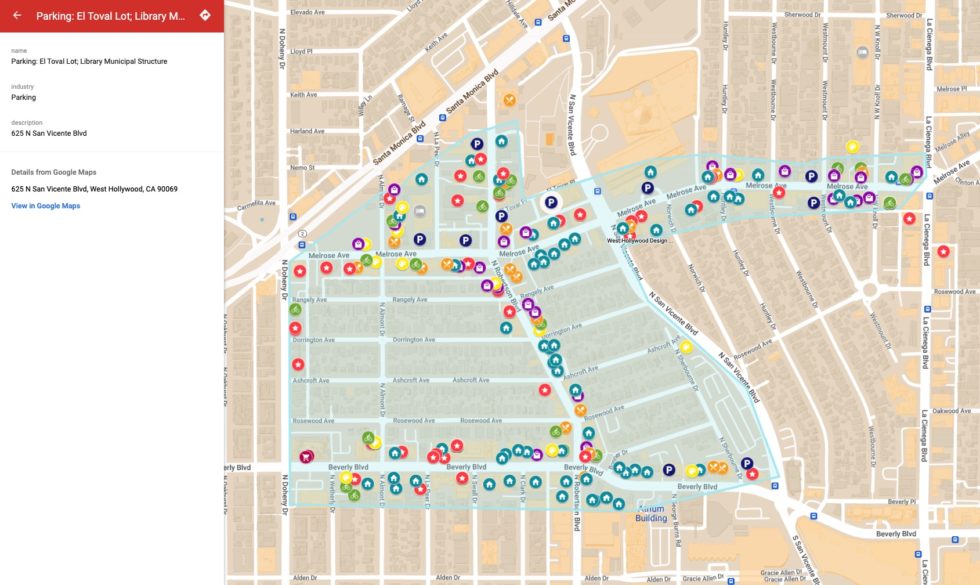 WeHo Design District Business Map | WEHO Design District Streetscape